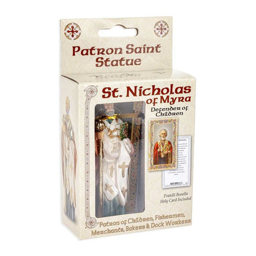 St. Nicholas Hand Painted Resin Statue - 4" - St. Jude Shop, Inc.