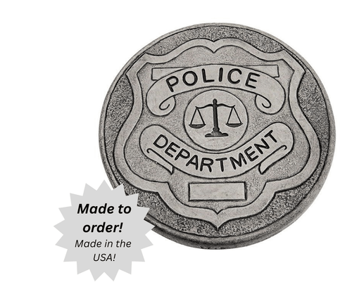 Outdoor Cement Police Department Stepping Stone - 10" - St. Jude Shop, Inc.
