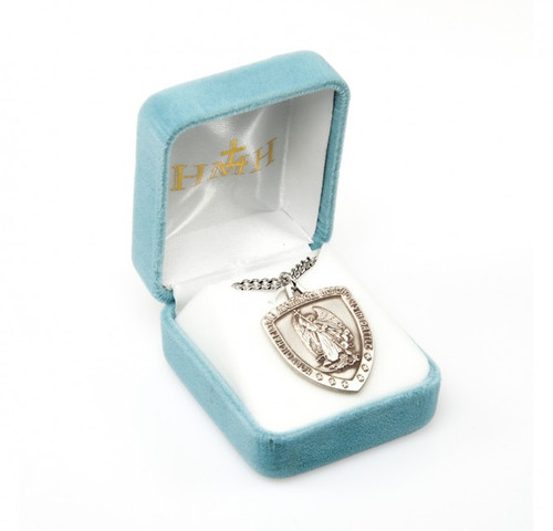 Saint Michael Sterling Silver Shield Medal - St. Jude Shop, Inc.