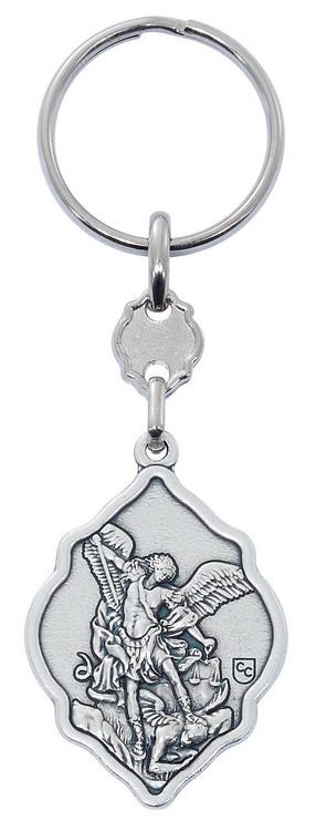 Saint Michael Silver Ox Key Ring - St. Jude Shop, Inc.