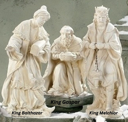 Three Kings Figure Set - Large 27" Ivory Outdoor Nativity - St. Jude ...
