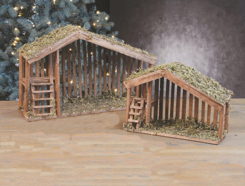 Nativity Wood Stable - 11" Stable - St. Jude Shop, Inc.