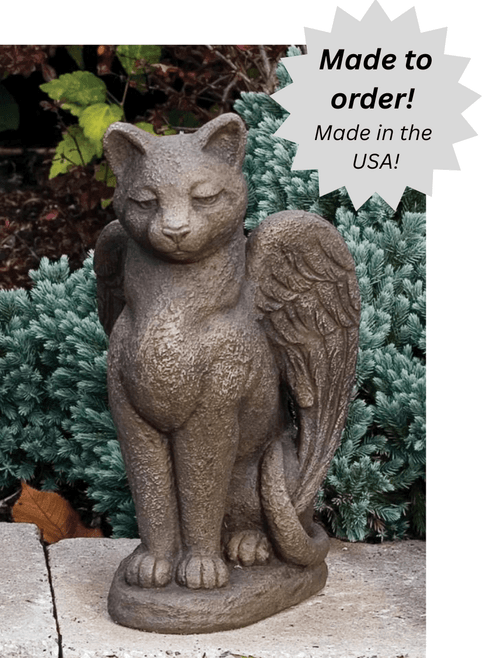 My Guardian Angel Cat Statue - Religious Garden Statue