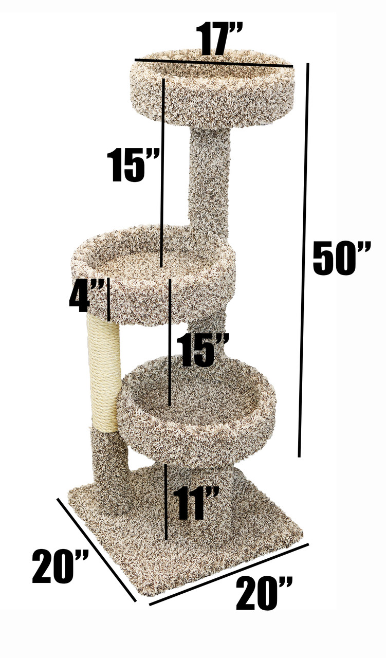 Cat Tree-New Cat Condos Carpeted Solid Wood Cat Tree Tower