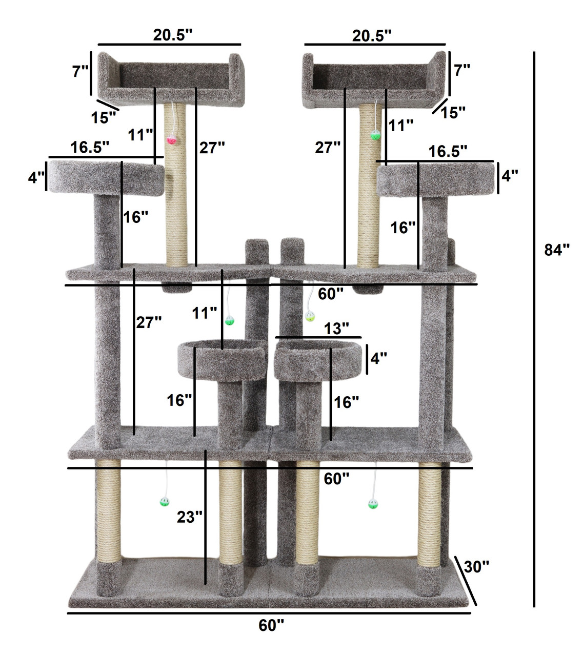7′ Tall Cat Tree Palace – Premium Large-Cat Tree | New Cat Condos