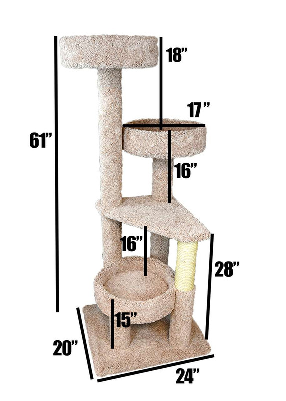 Heavy Duty Cat Tower for Large & Active Cats – Solid Wood Cat Tree