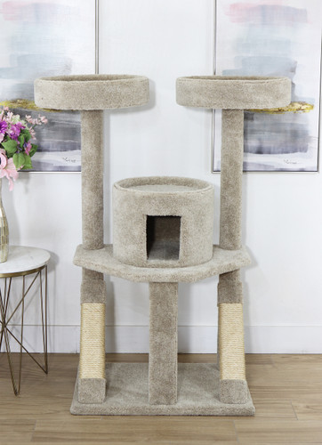 Heavy-Duty Cat Tree with Enclosed House | Solid Tower for Large Cats