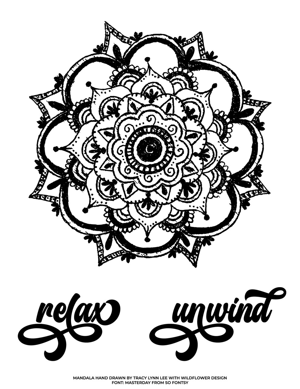 Breathe Relax Mandalas SVG | Ikonart Stencil