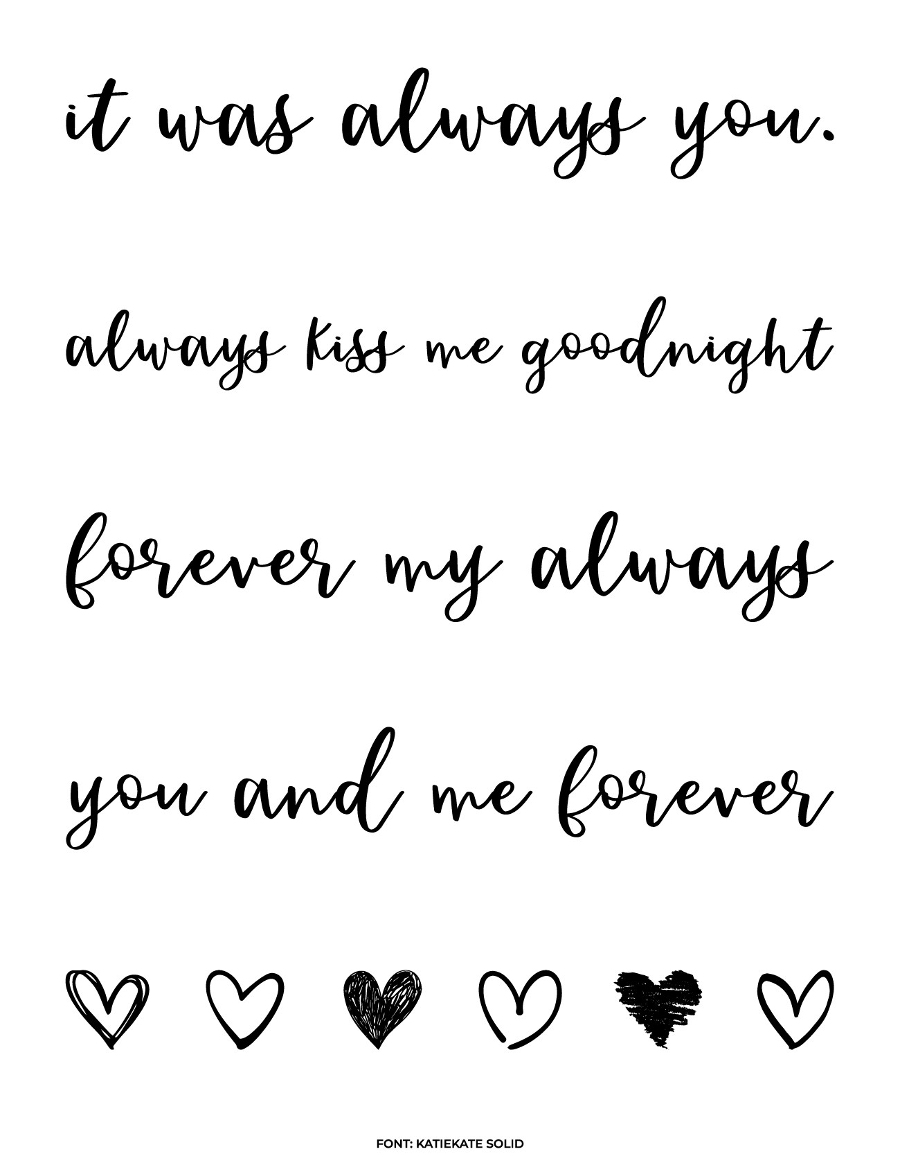 Always Forever Hearts SVG | Ikonart Stencil