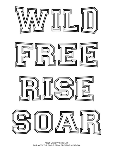 Wild Free Rise Soar SVG | Ikonart Stencil