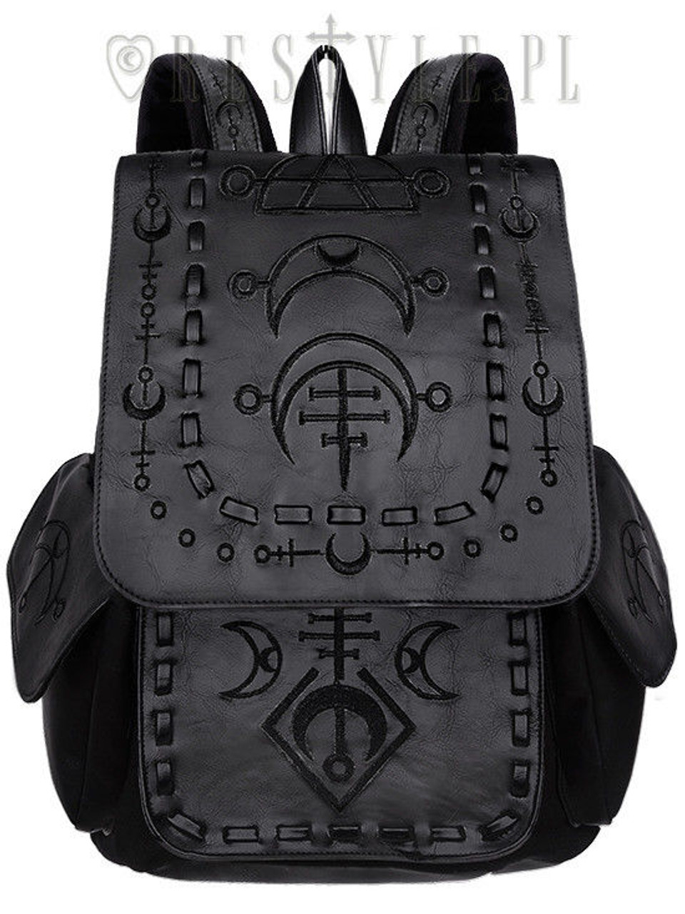 Restyle Runic Moon Black Punk Emo Goth Rocker NuGoth School Bag ...