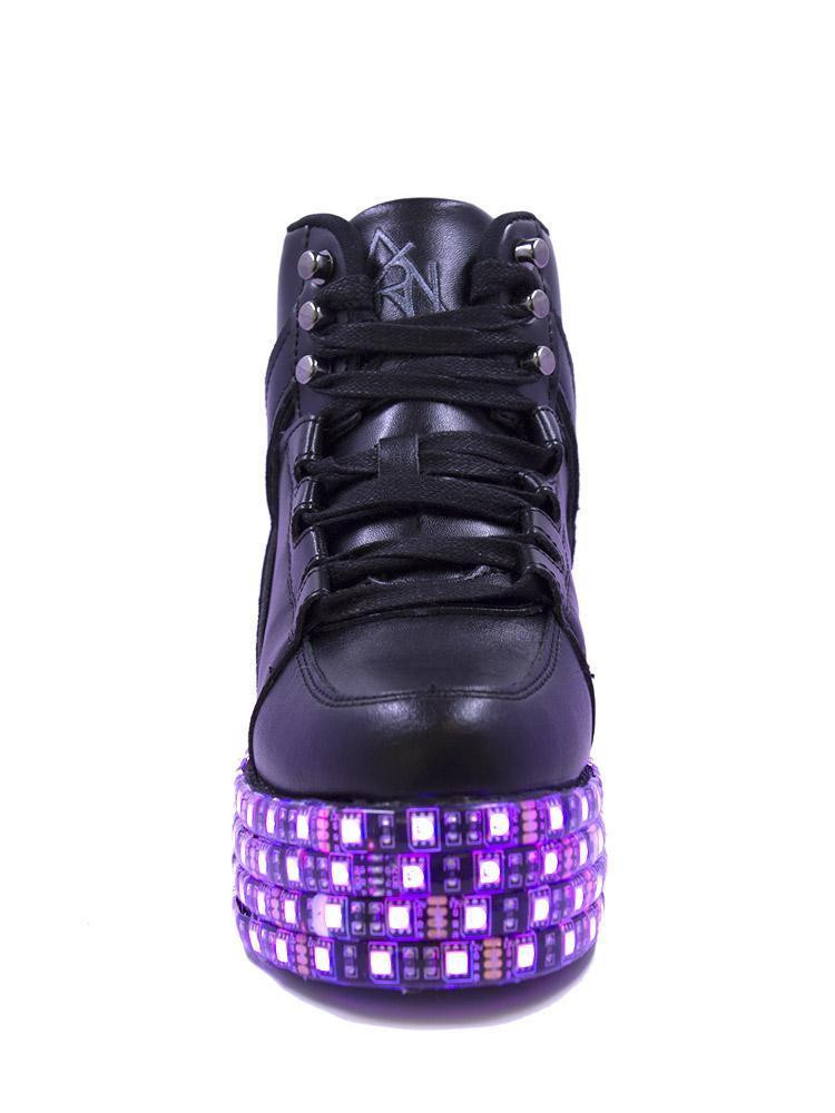 YRU Qozmo Lo Black LED Light Up Platform Sneakers Shoes Cybergoth Punk ...