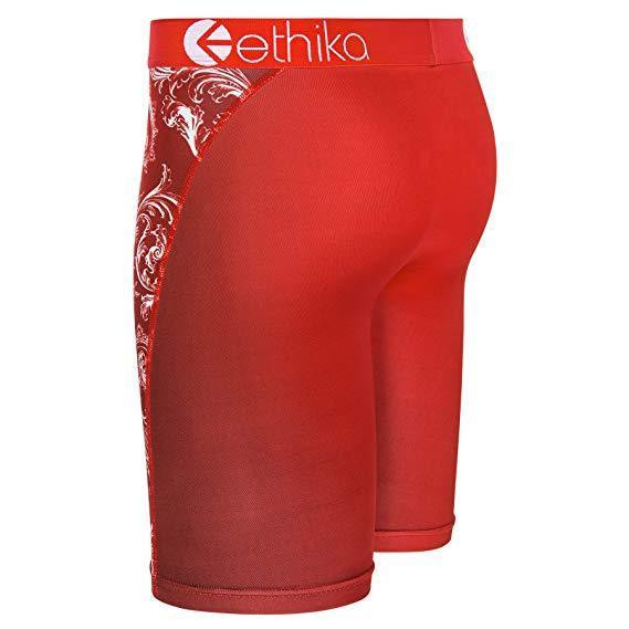 Ethika Royal Red Paisley Floral Staple Fit Mens Boxer Briefs Underwear ...