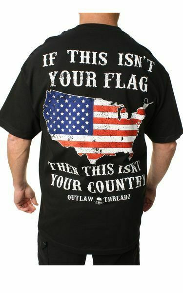 Outlaw Threadz American Honor Flag USA Stars Patriotic Distressed T ...
