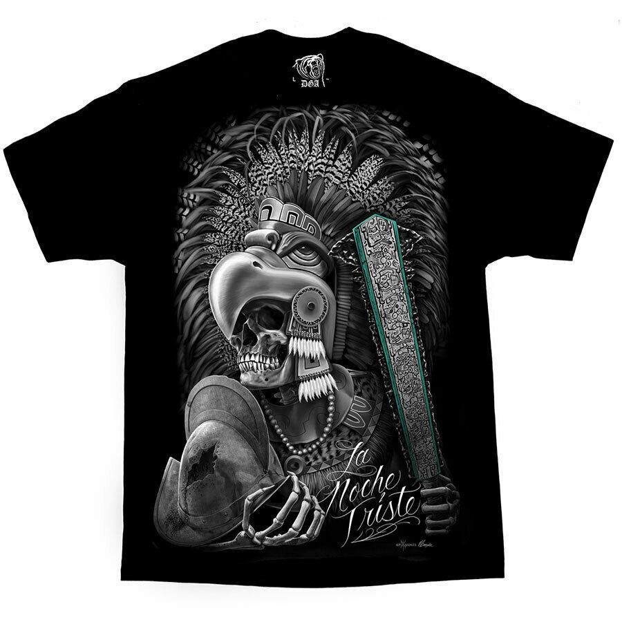 DGA David Gonzales Art La Noche Triste Aztec Mexican Warrior Urban T ...
