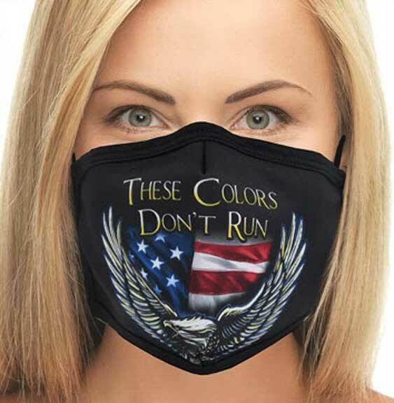 These Colors Don't Run American Flag Patriotic Eagle Reusable Face Mask ...