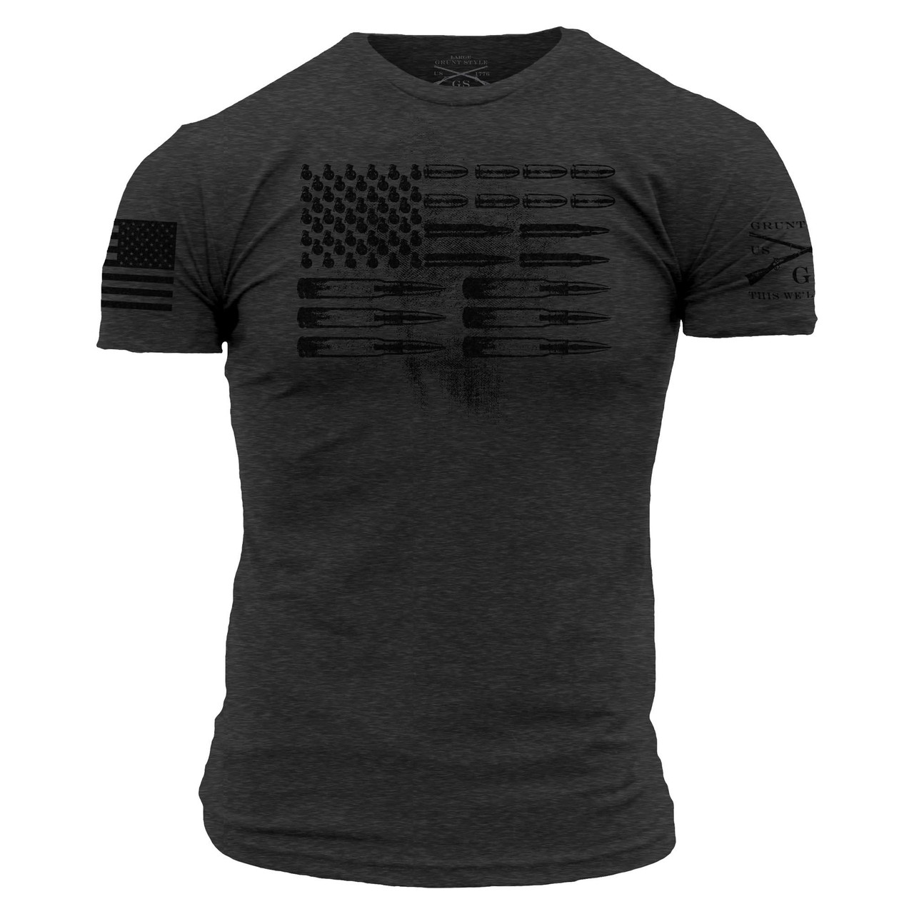 Grunt Style Ammo Ammunition Bullets Guns American Flag Patriotic T ...
