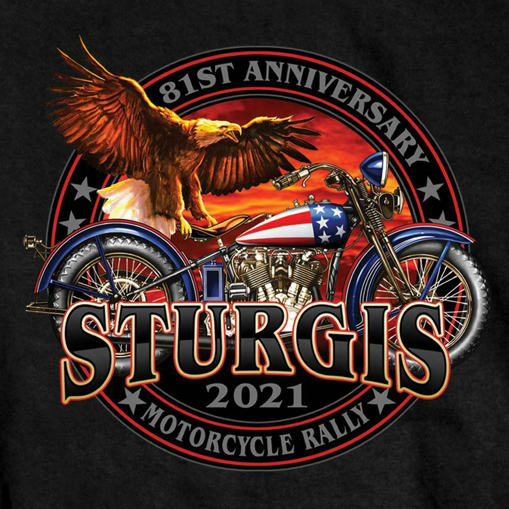Sturgis 2021 Black Hills Motorcycle Rally USA Flag Biker Eagle T Shirt ...