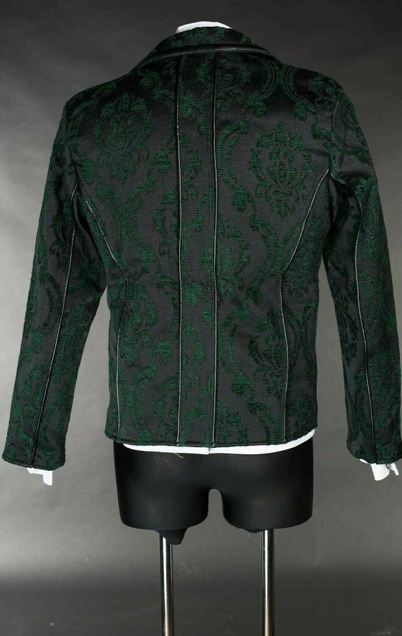 Dracula Clothing Green Brocade Tesla Gothic Victorian Steampunk Jacket ...