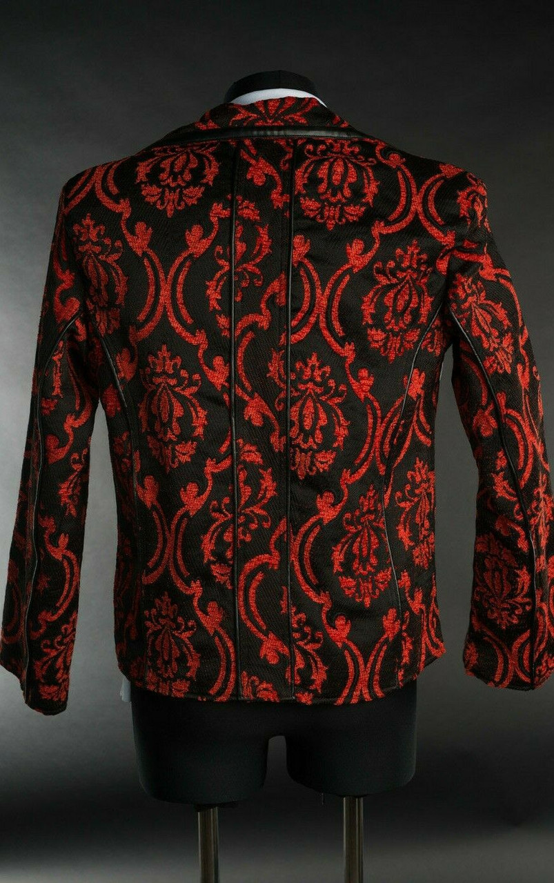 Dracula Clothing Red Brocade Tesla Gothic Victorian Steampunk Jacket 14 ...