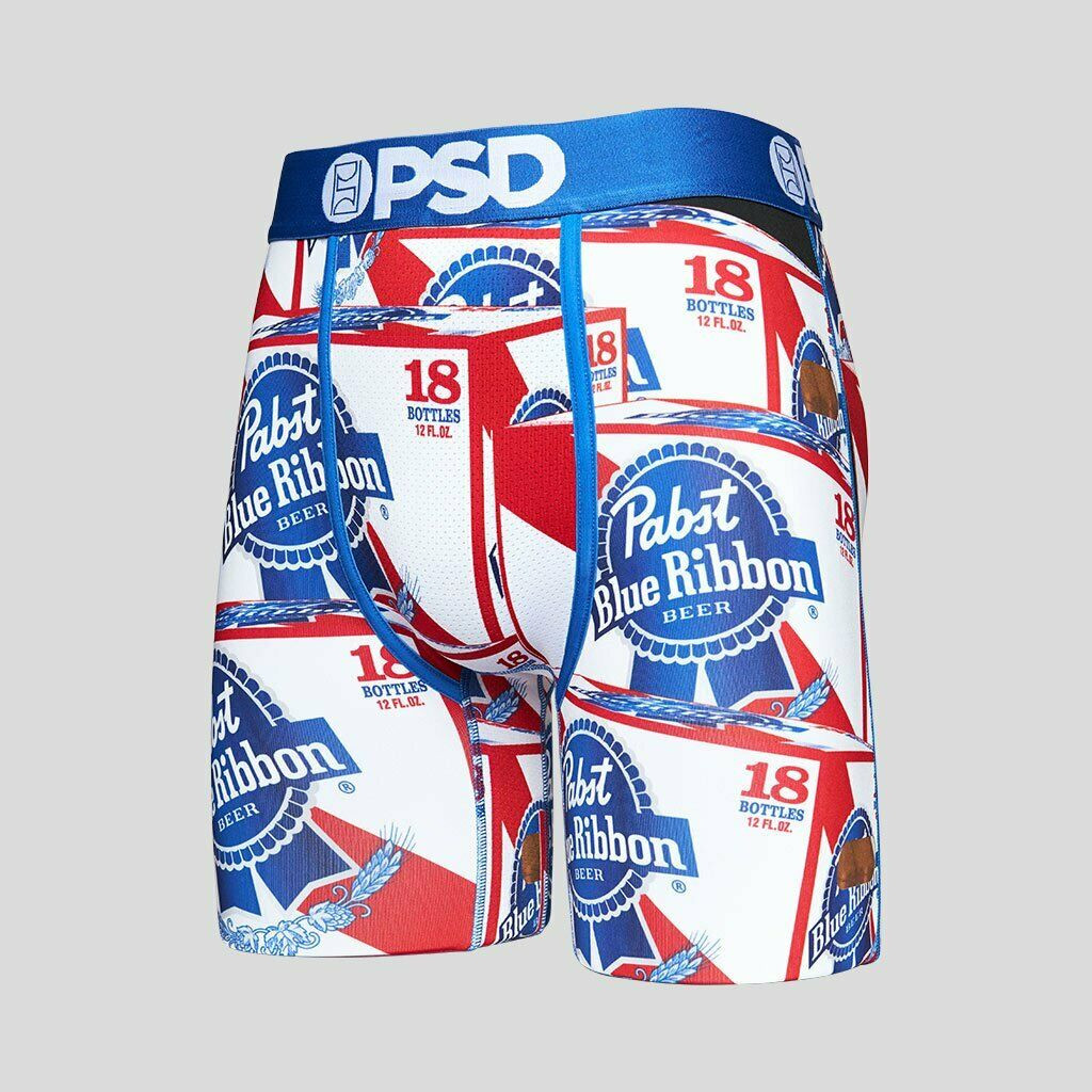 PSD PBR Pabst Blue Ribbon Bricks Beer Case Boxers Briefs Underwear ...