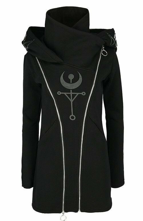 Restyle Twin Moon Oversized Hood Gothic Witchy Occult Symbols Hoodie ...