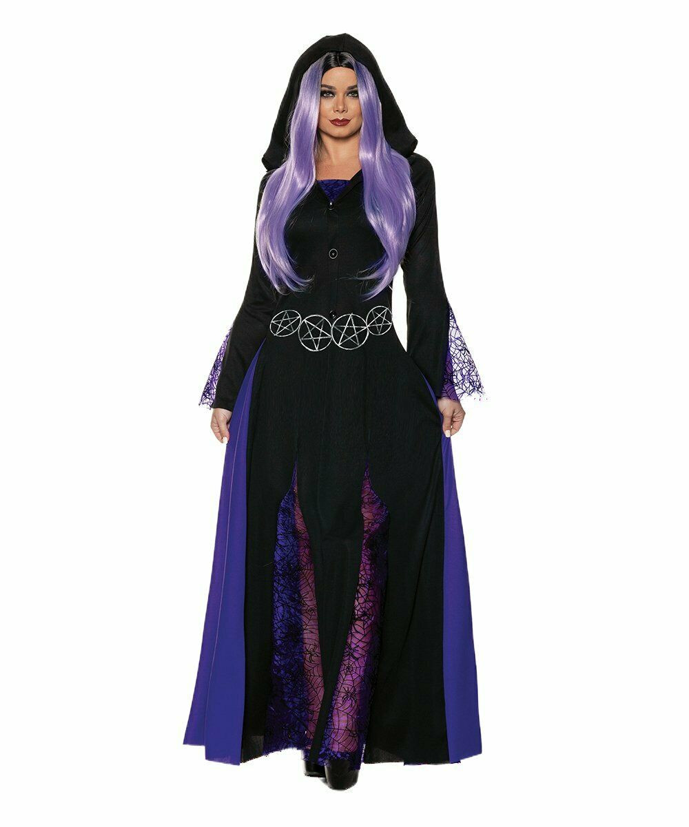 Underwraps Mystic Magical Spider Web Sorceress Wiccan Witch Robe ...