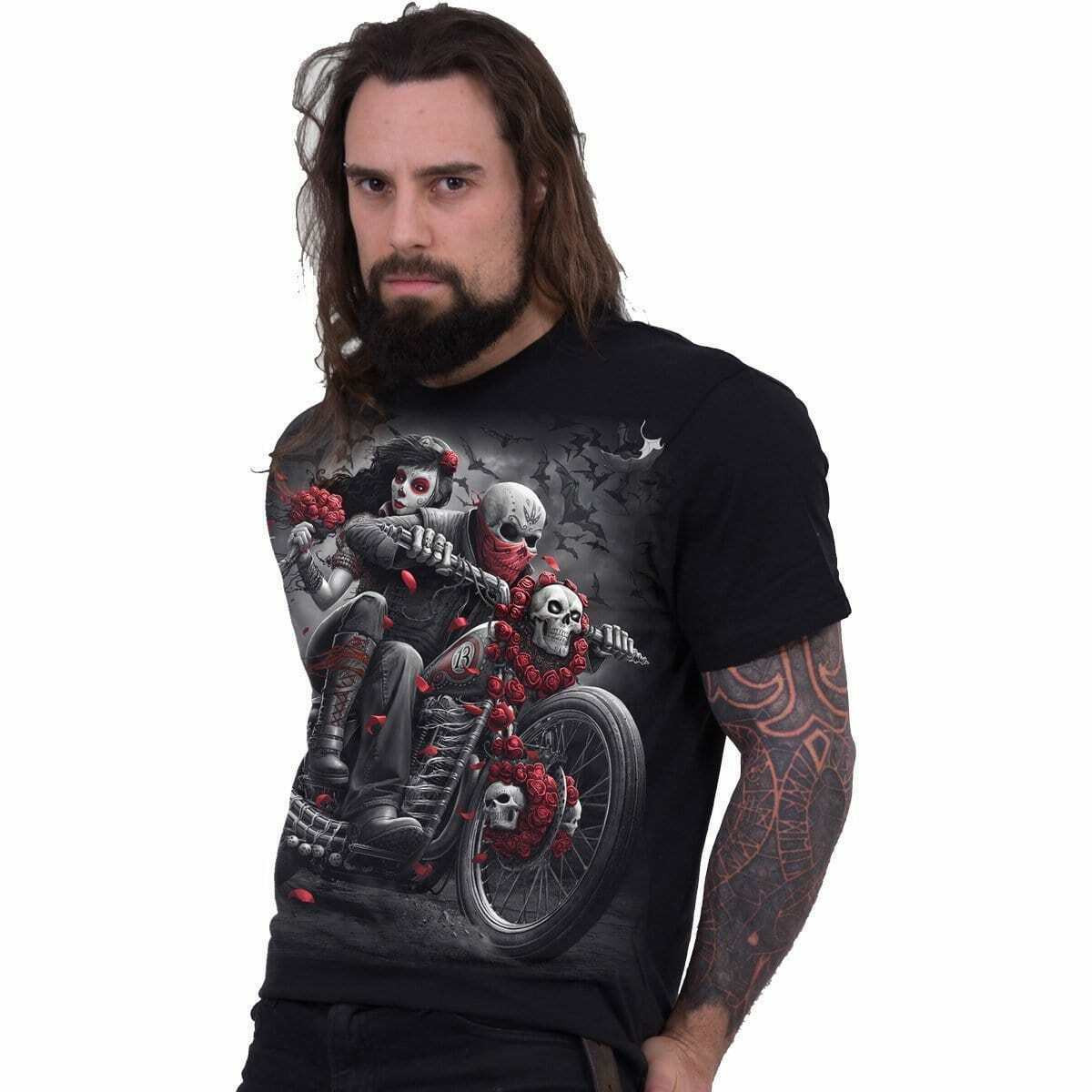 Spiral DOTD Day of the Dead Bikers Death Grim Reaper Skeleton Shirt ...