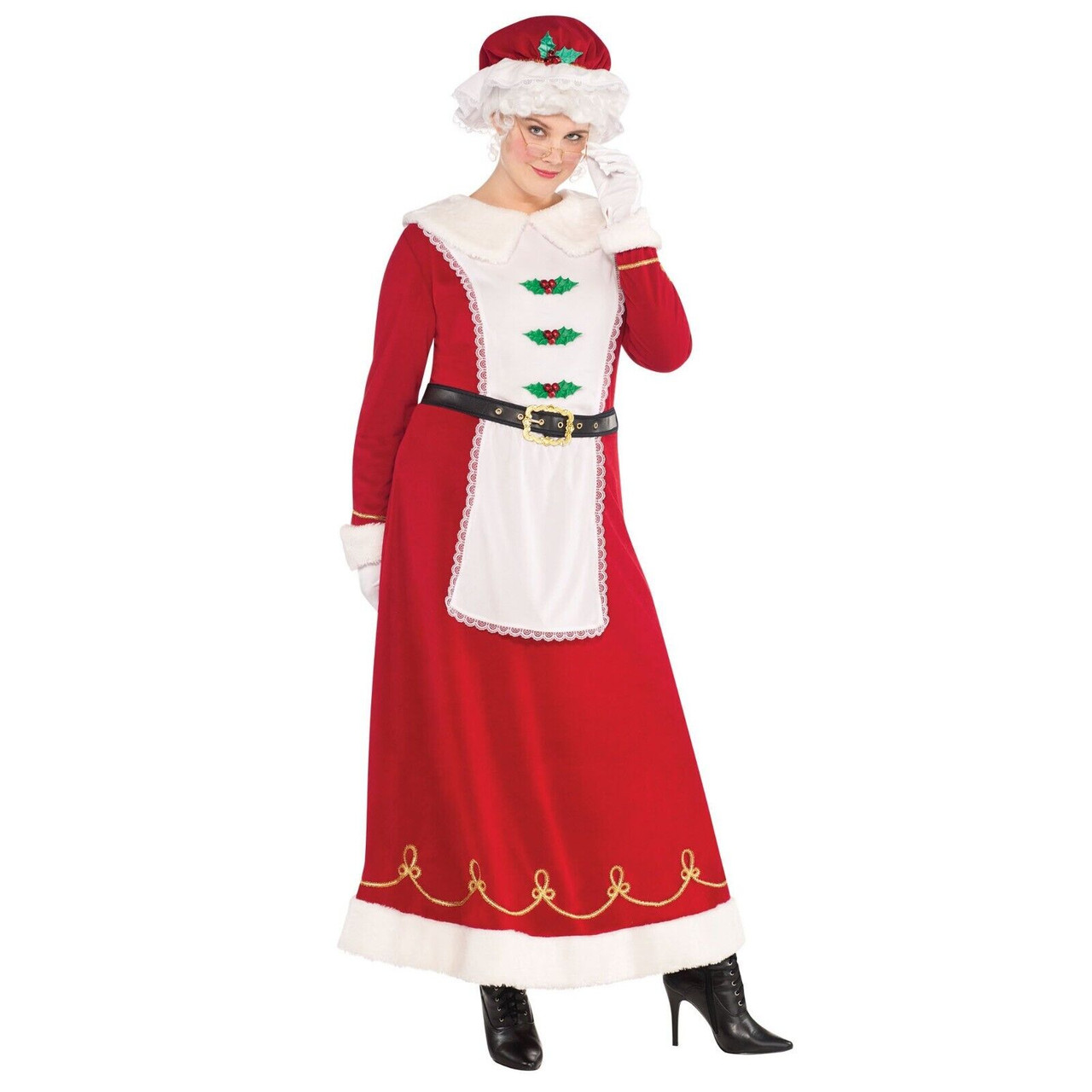 Amscan Mrs Claus Deluxe Womens Christmas Holiday Santa Wife Plus Size ...