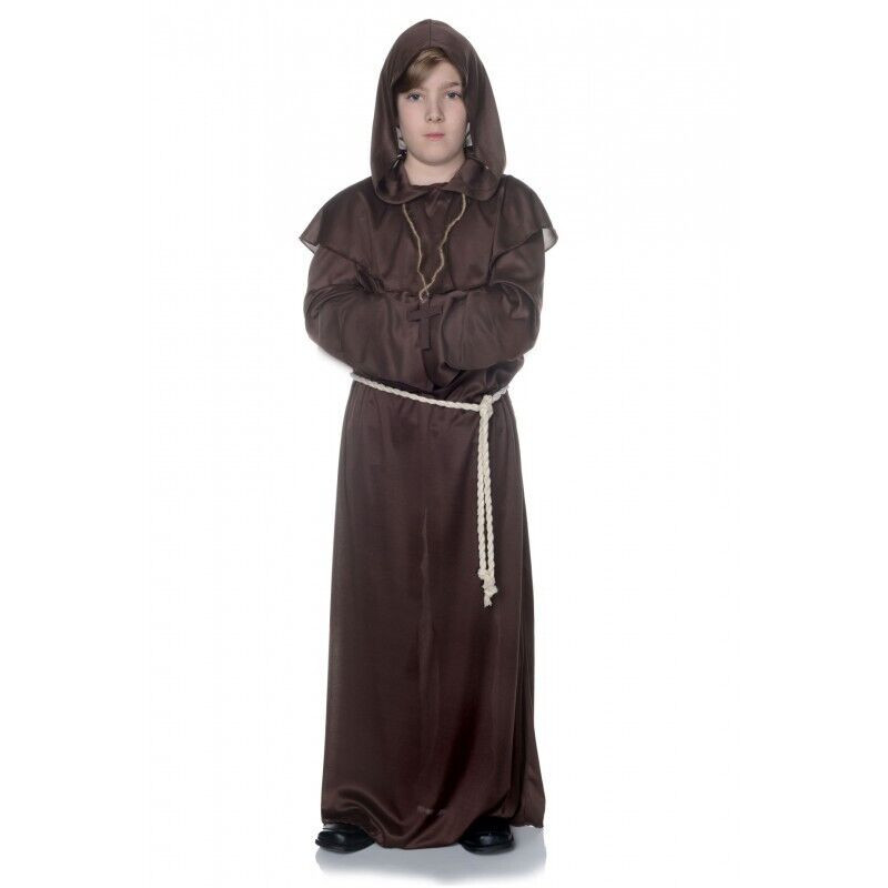 Underwraps Monk Prayer Robe Brown Hooded Childrens Halloween Costume ...