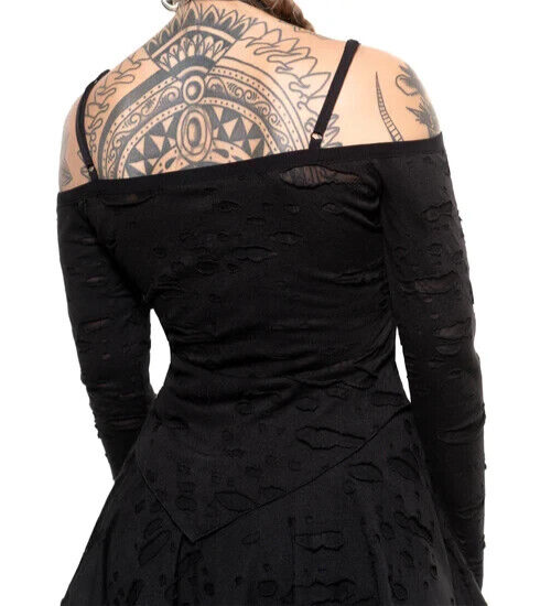 Killstar Dust Devil Woman's Top Black Gothic Distressed Alternative ...