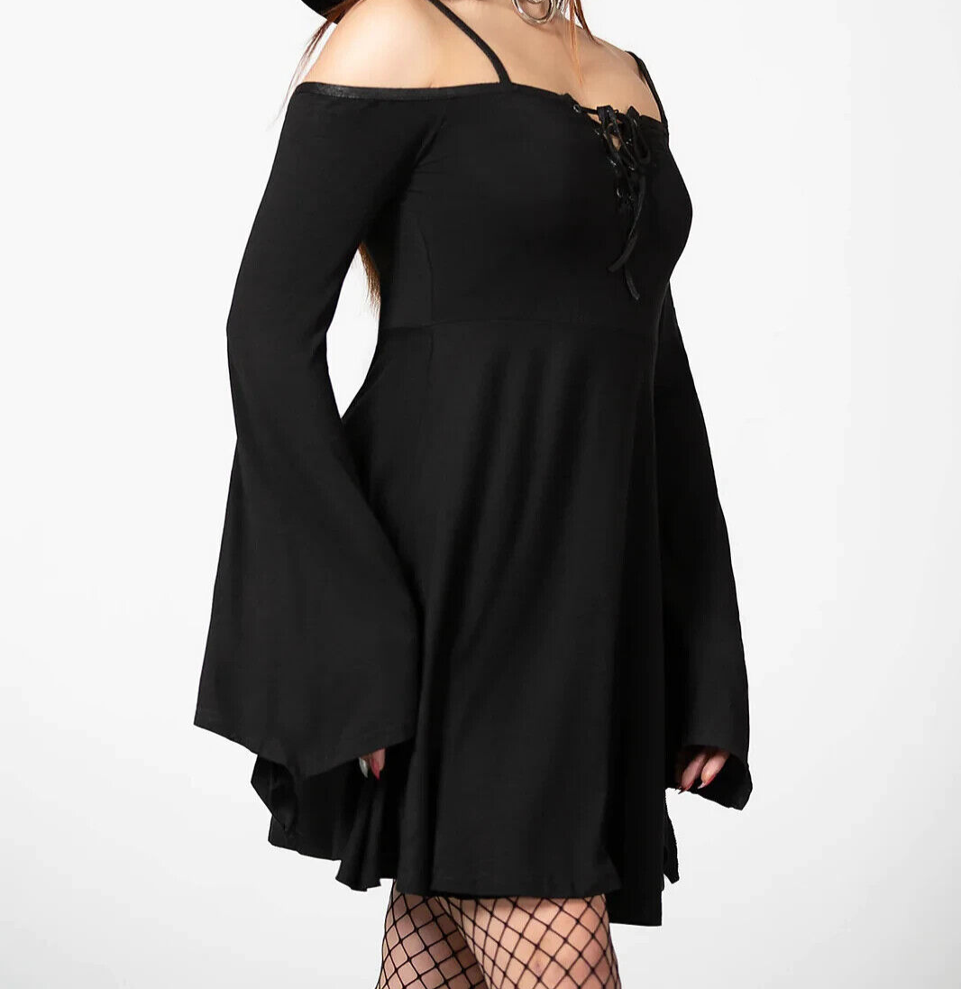 Killstar 4th Dimension Dress Black Off Shoulder Gothic Alternative ...