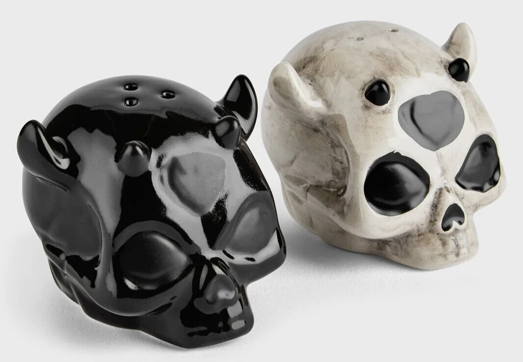 Killstar Ashmedai Salt & Pepper Shakers Skull Devil Horns Goth Spooky ...