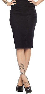 SOURPUSS BOMBSHELL PENCIL RETRO 50s PUNK ROCKABILLY PINUP TATTOO SKIRT ...