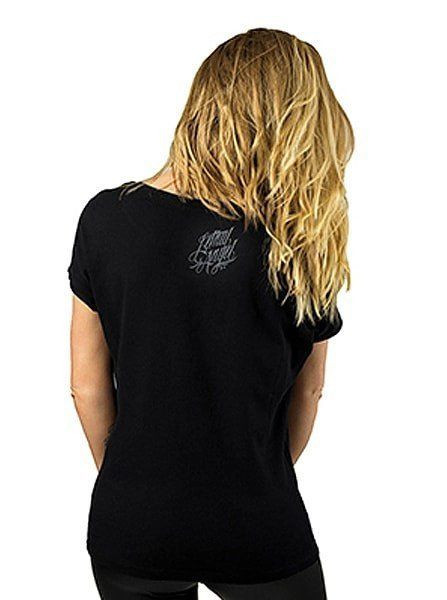 Lethal Angel Winged Skull Banner Off Shoulder Rose Tattoo Womens Shirt ...