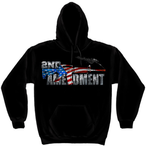 2nd Amendment AR15 Guns Rifle NRA America USA Flag Stripes Hooded ...