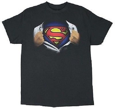 Authentic Superman Ripping Open Dc Comics Super Hero Adult T Shirt S ...