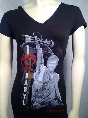 Authentic The Walking Dead I Heart Daryl Hooded Cover Up Juniors Tee ...