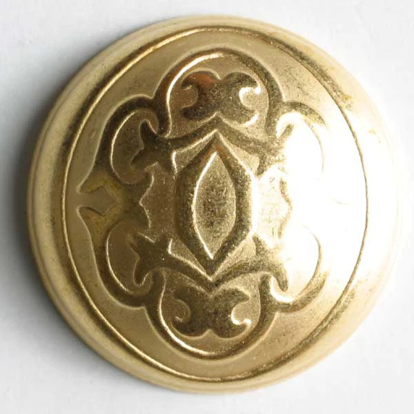 Dull Gold Shield Full Metal 47L Button | G Street Fabrics