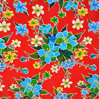 Hibiscus Red Oilcloth | G Street Fabrics