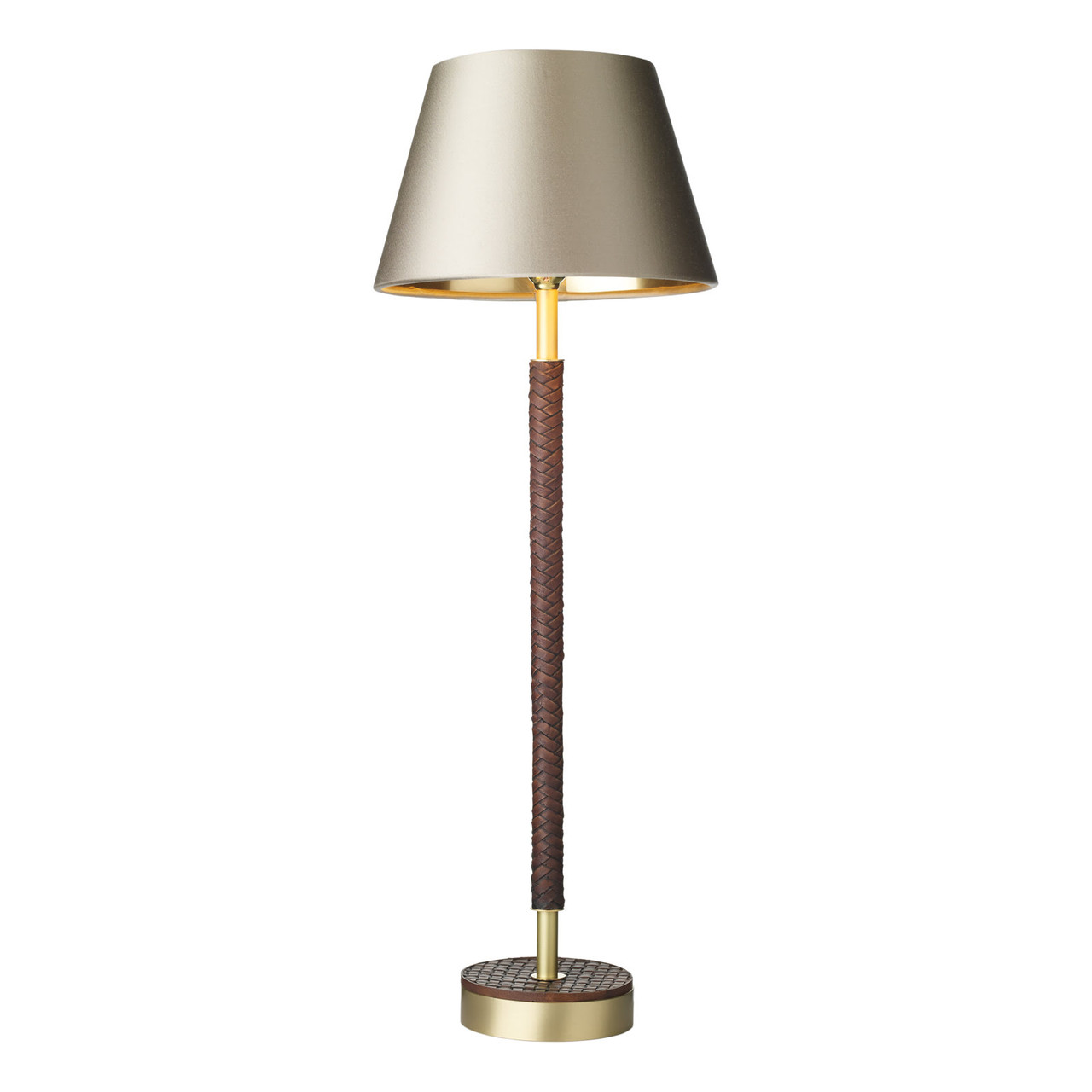 Hunter Table Lamp In Butter Brass With Leather Effect |The Home Library ...