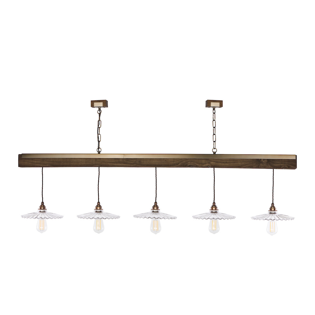 Aspen 5 Light Suspension Wood Effect |The Home Library Wilmslow & Barnsley
