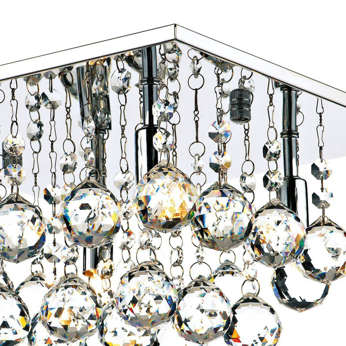 Abacus 4 Light Flush Polished Chrome Crystal by dar Lighting | The Home ...