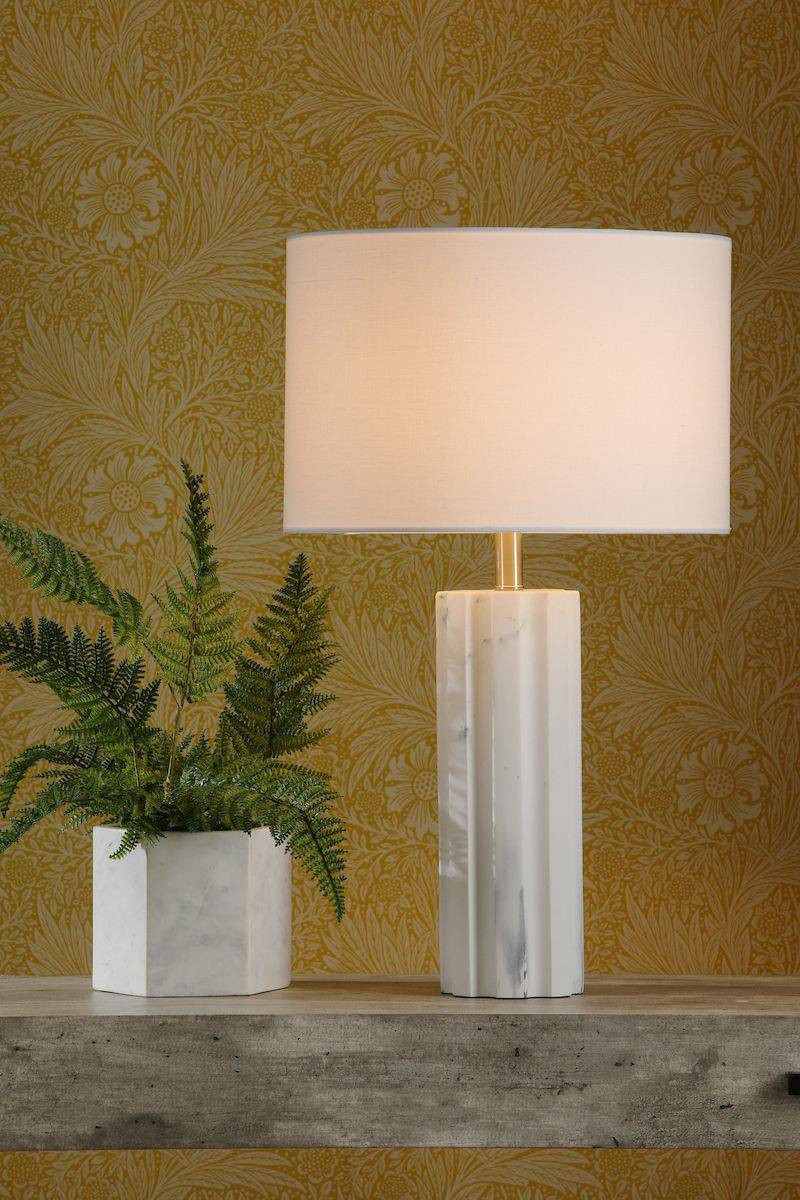 Erebus Table Lamp Marble Effect With Shade by dar Lighting | The Home ...