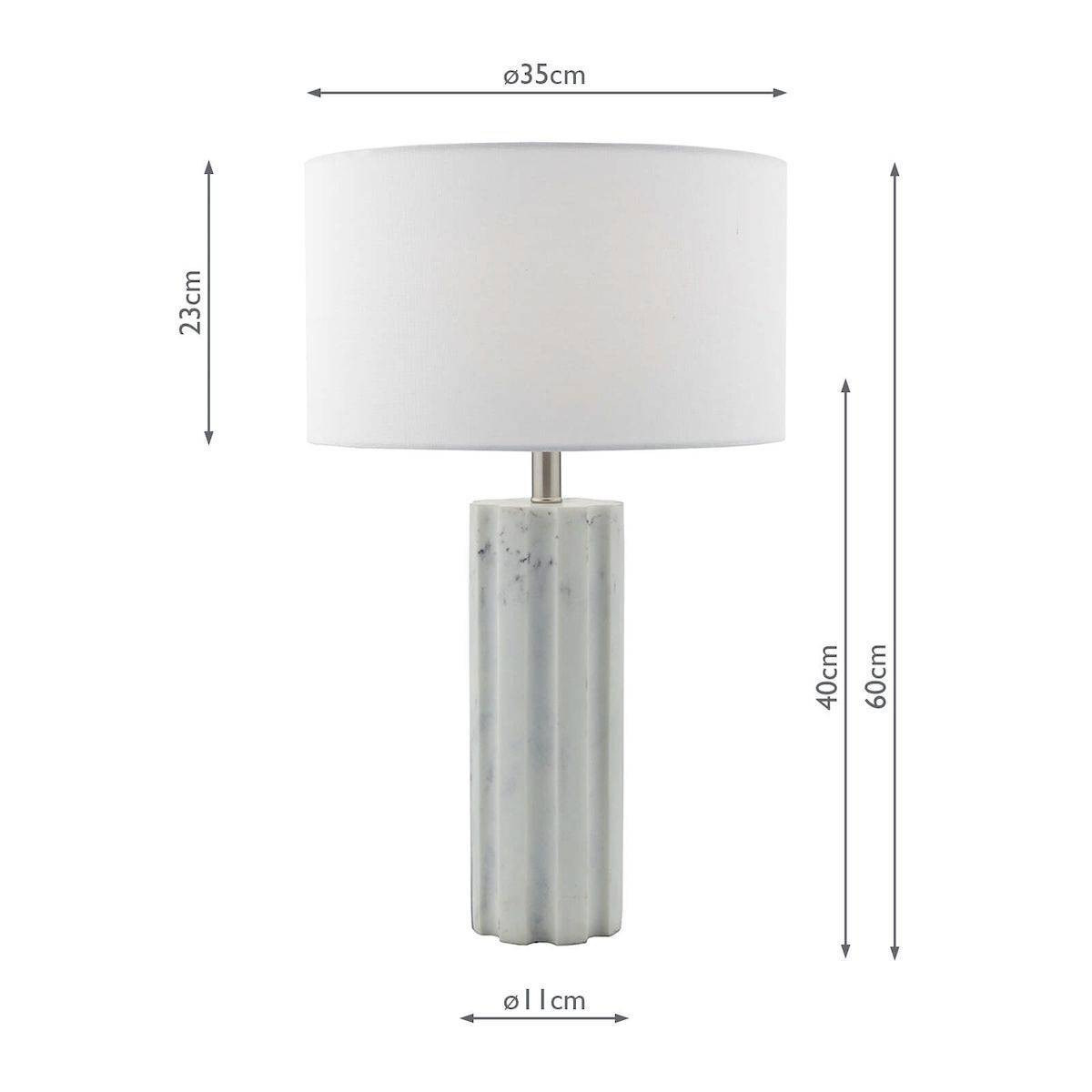 Erebus Table Lamp Marble Effect With Shade by dar Lighting | The Home ...