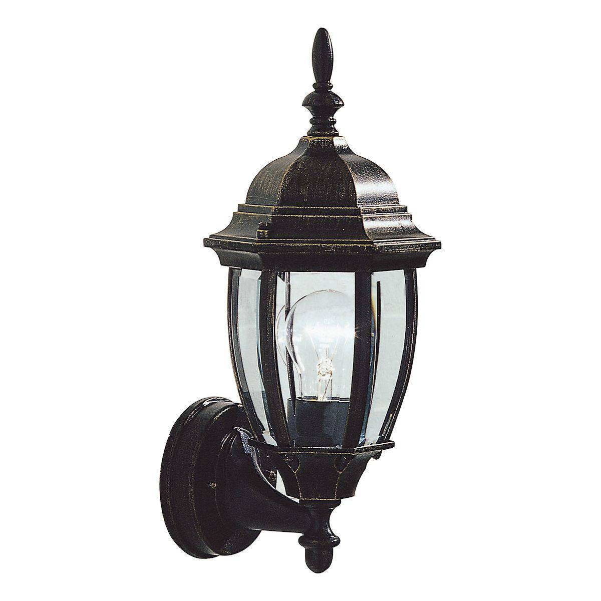 Hambro Outdoor Wall Light Black/Gold Glass IP43 by dar Lighting | The ...