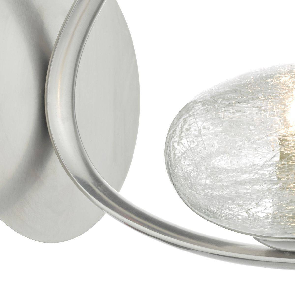 Leighton Wall Light Satin Chrome & Sugar Cane Glass by dar Lighting ...