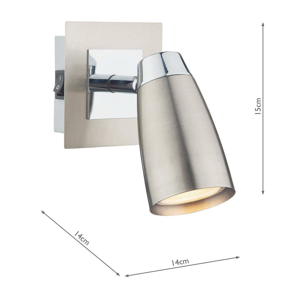 Loft Single Wall Spotlight Satin & Polished Chrome by dar Lighting ...