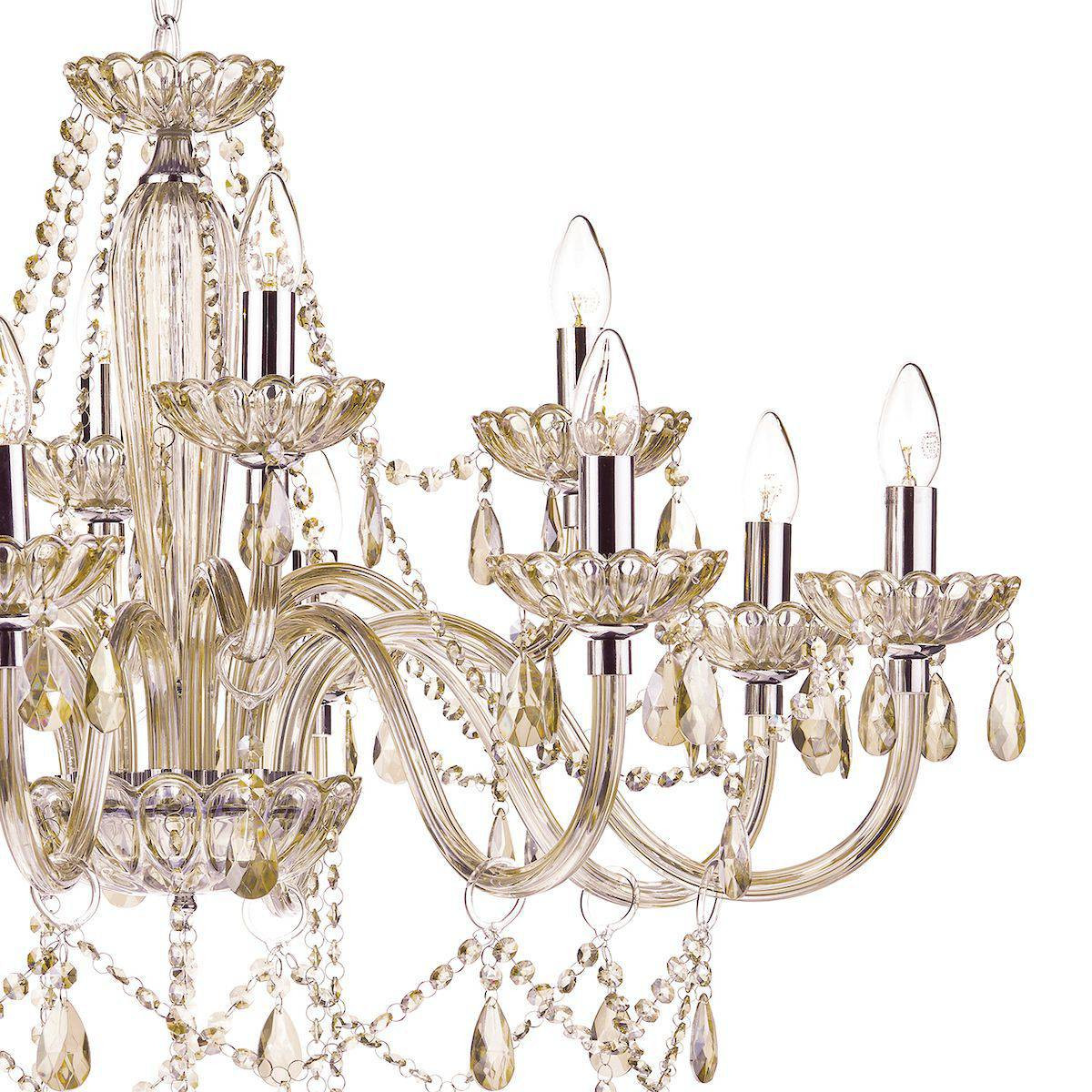 Raphael 12 Light Chandelier Champagne Crystal by dar Lighting | The ...