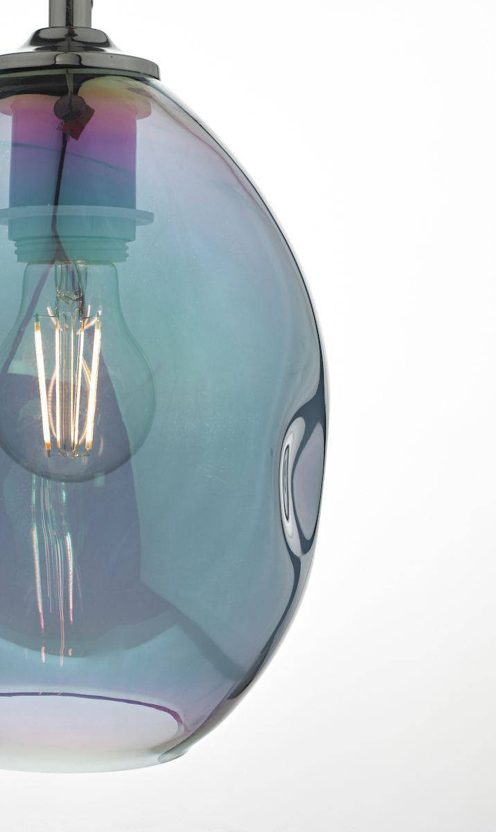Rogan Pendant Black & Iridised Glass by dar Lighting | The Home Library ...